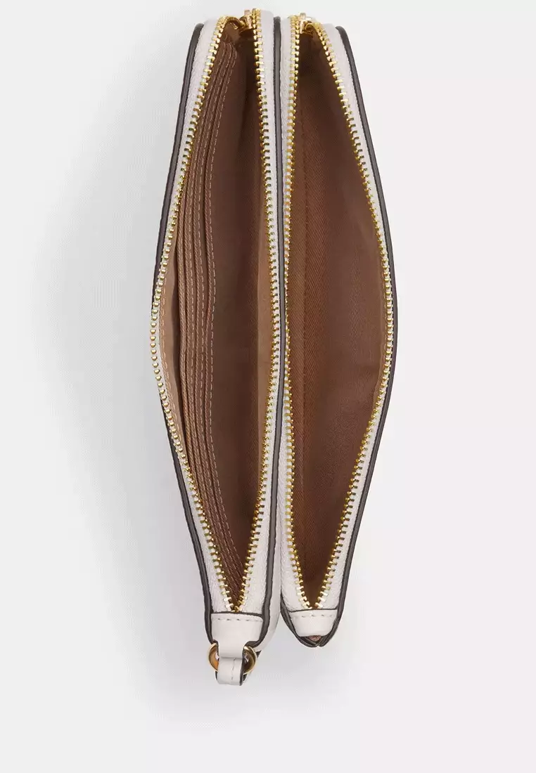 Buy Coach Double Zip Wallet In Signature Canvas 2025 Online | ZALORA