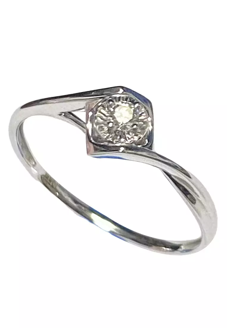 Buy LITZ LITZ 18K White Gold Diamond Ring DR136 Online | ZALORA Malaysia