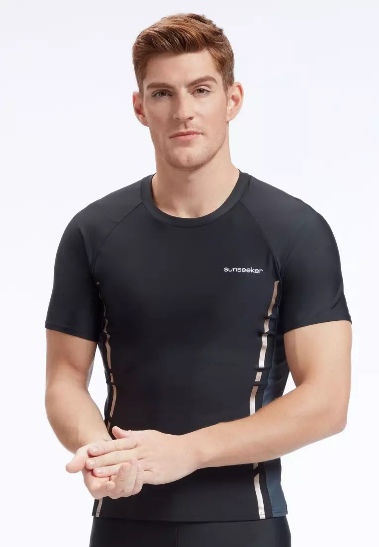 Buy Sunseeker Manner Raglan Black Short Sleeves Rash Guard 2025 Online ...