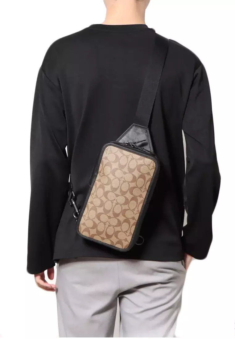 Buy Coach Sullivan Pack In Blocked Signature Canvas - Brown 2025 Online ...