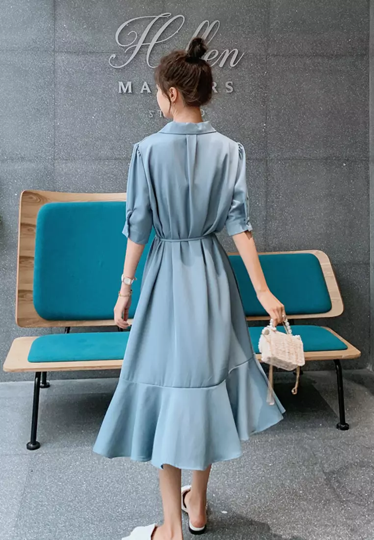 Buy HAPPY FRIDAYS Chic Puff Sleeve Flare Dress JW OP-NR112D 2025 Online ...