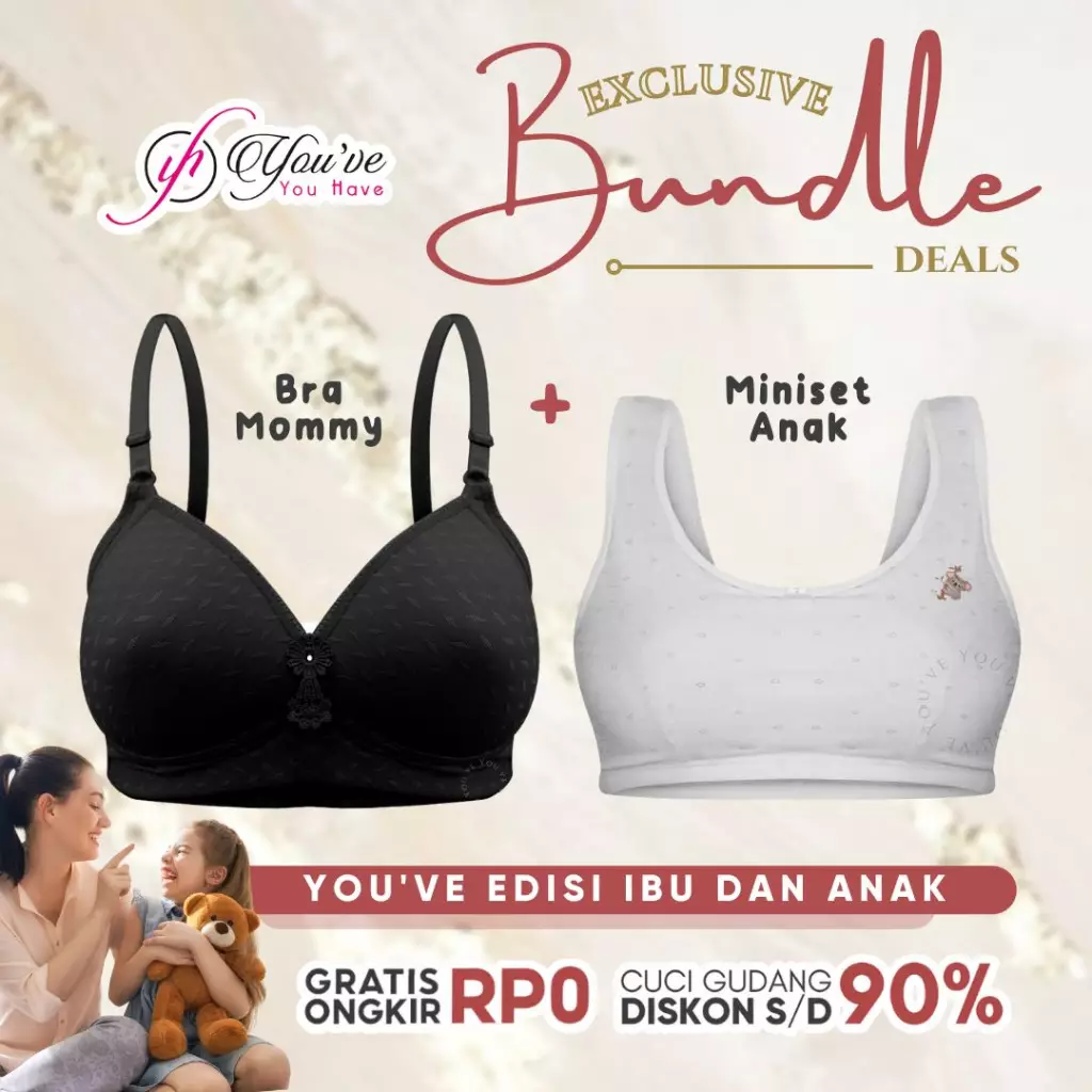 Jual Youhave YOU'VE ( YOUHAVE ) PAKET HEMAT 1PCS BRA JUMBO 100056 + 1PCS BH Mini Set Miniset ...
