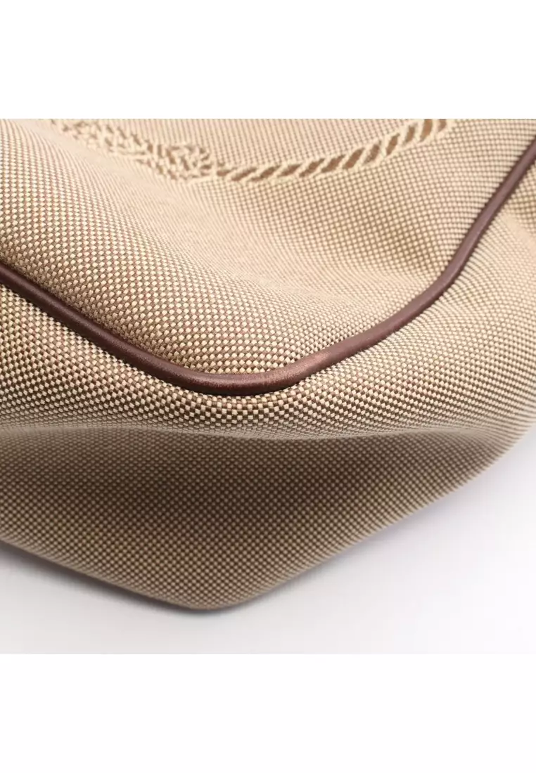 Buy Prada Pre-Loved Prada logo jacquard Shoulder bag canvas leather ...