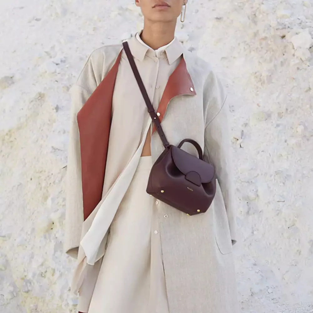 Jual Polene Numero Uno Nano Crossbody Bag Grained Leather Bordeaux Ghw ...