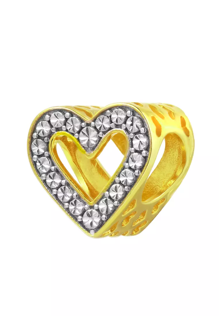 Buy TOMEI TOMEI Dual-Tone Heart Charm, Yellow Gold 916 Online | ZALORA ...