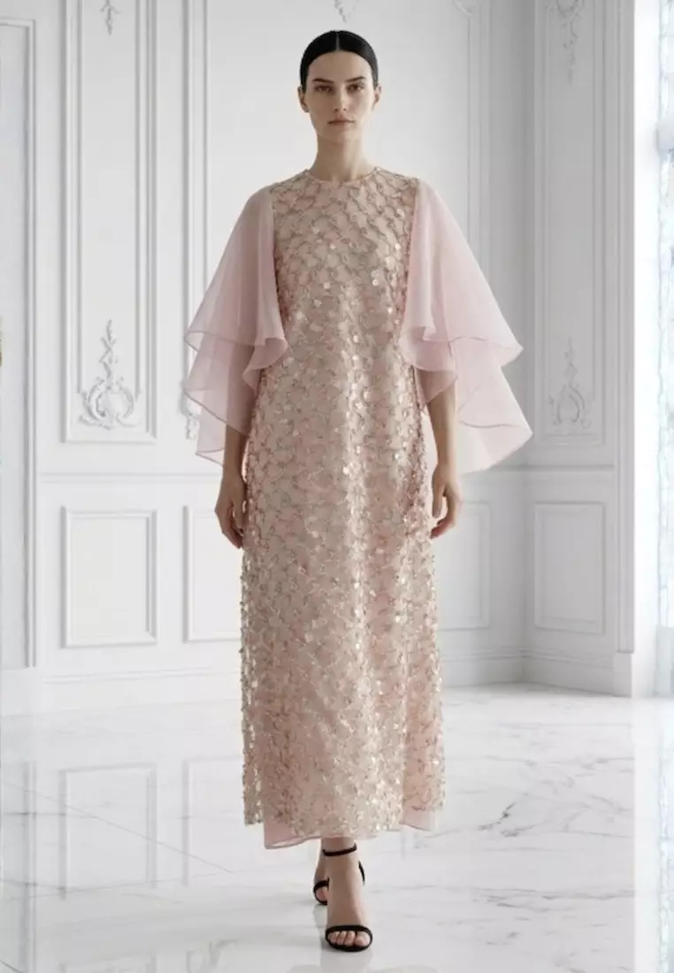 Buy Demure & Co Ethereal Embroidered Tulle Kaftan Dress 2026 Online ...