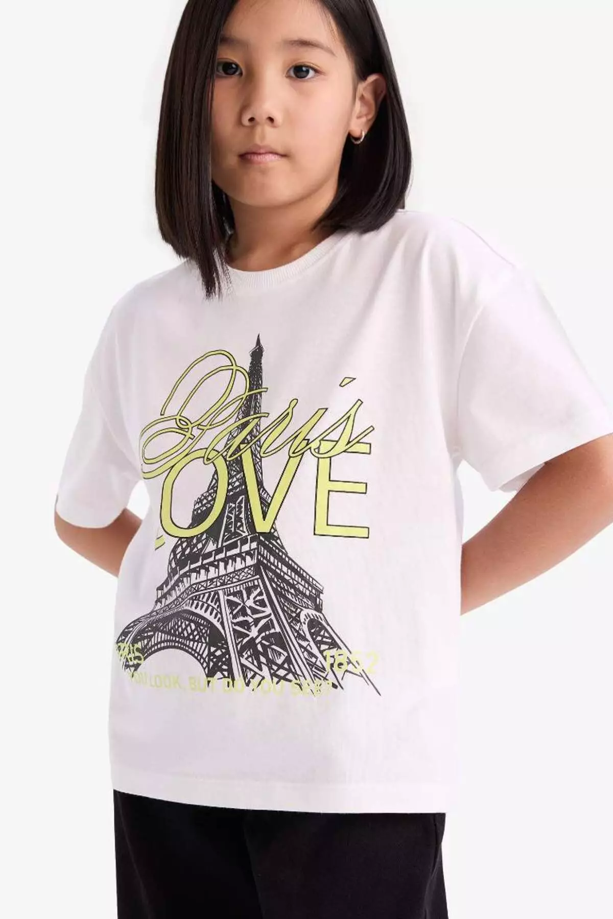 Jual DeFacto Girls' Relax Fit Crew Neck Printed Short Sleeve T-Shirt ...