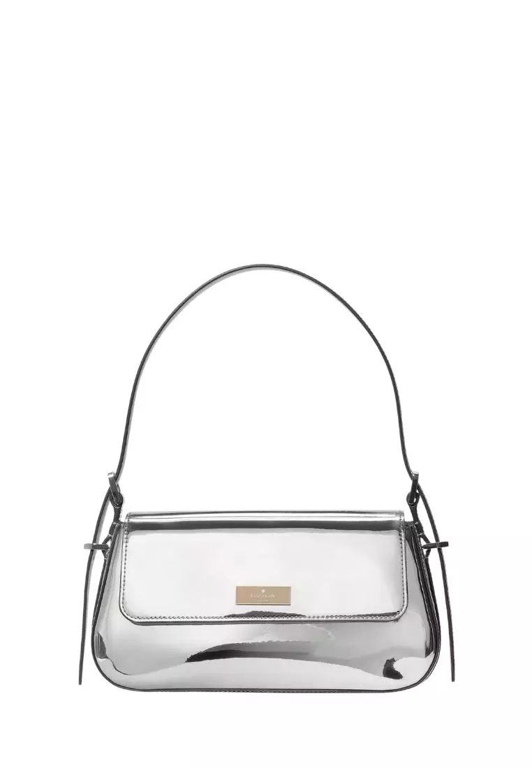 Jual Kate Spade Bridget Mirror Metallic Small Flap Shoulder Silver ...