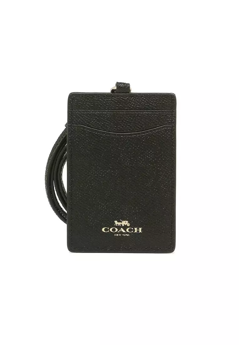 Buy Coach ID Lanyard In Crossgrain leather Black 57311 Online | ZALORA ...
