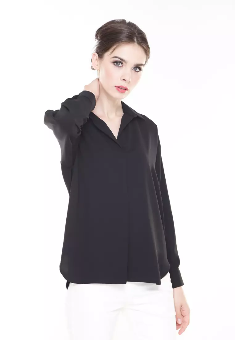 Buy RINA NICHIE COUTURE Luna Loose Shirt Top in Black 2026 Online | ZALORA