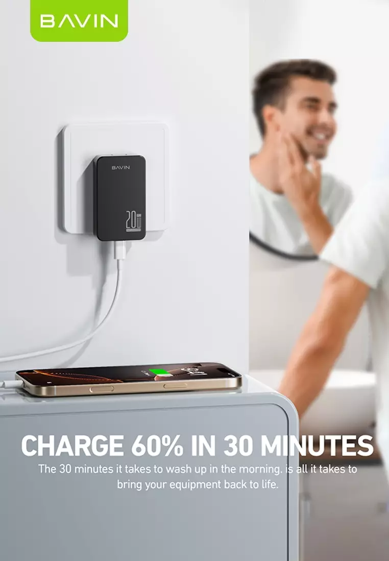 Buy BAVIN BAVIN PC2028 / PC2027 20W Ultra Slim Mini Portable Fast Charger Support PPS PD3.0 AC w ...