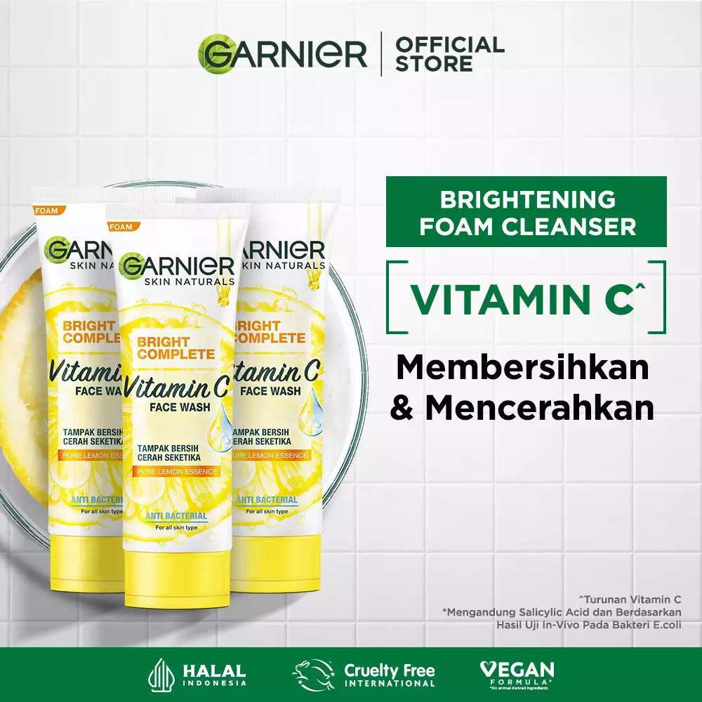 Jual GARNIER Garnier Bright Complete White Speed Foam 100ml Pack of 3 ...
