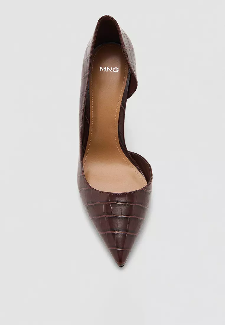 Buy Mango Croc-Effect Heeled Shoes Online | ZALORA Malaysia