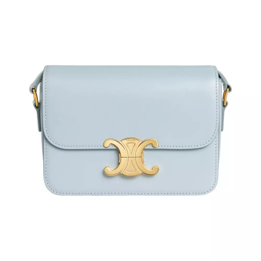 Jual Celine Teen Triomphe Bag in Shiny Calfskin Ice Blue Ghw Original ...