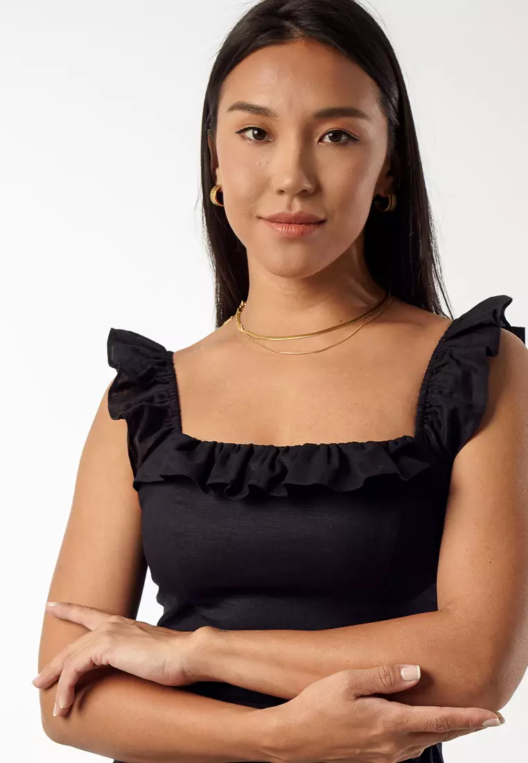 Dressing Paula Ruffle Strap Slit Dress 2025 | Buy Dressing Paula Online | ZALORA Hong Kong