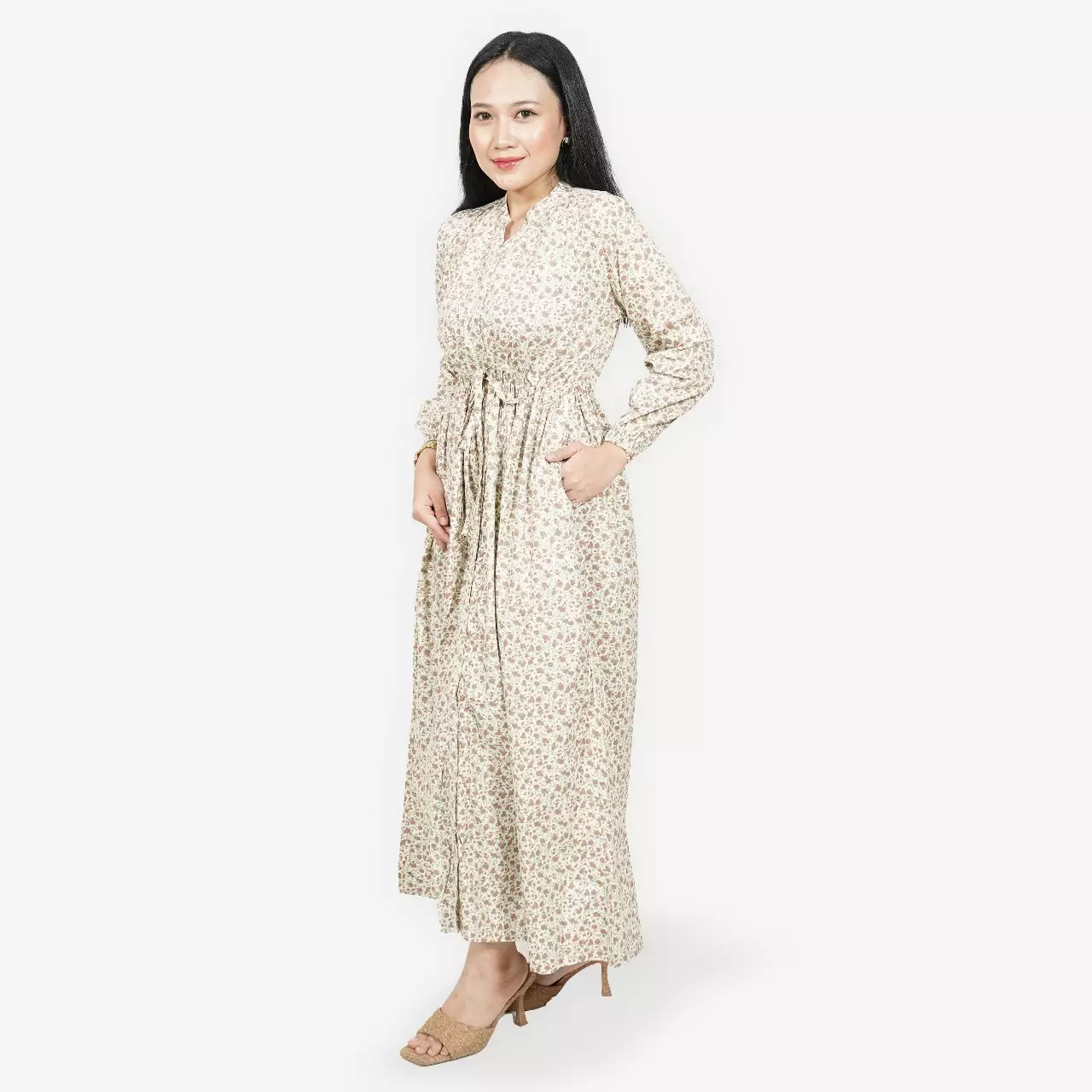 Jual PURICIA Dirra Dress Muslim Gamis Wanita Terbaru Motif Bunga ...