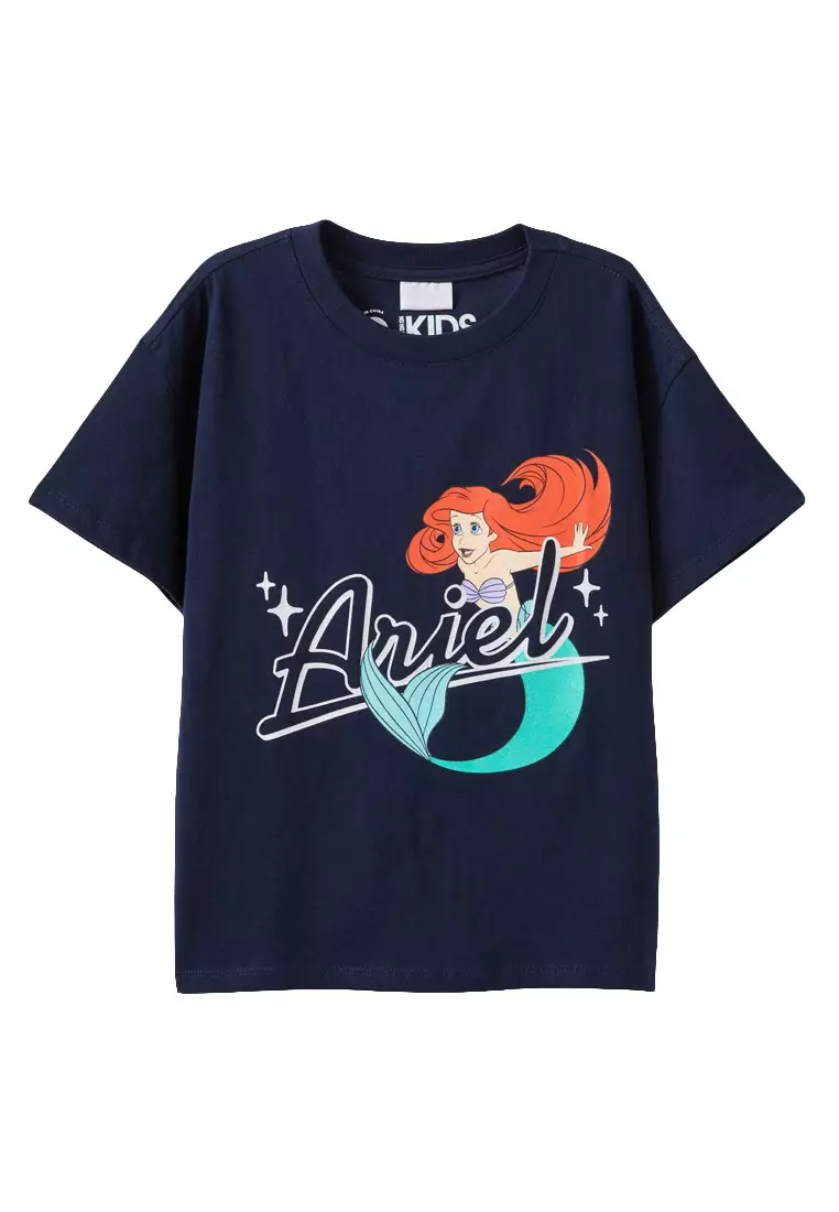 Buy Cotton On Kids Little Mermaid Drop Shoulder Short Sleeve T-Shirt ...