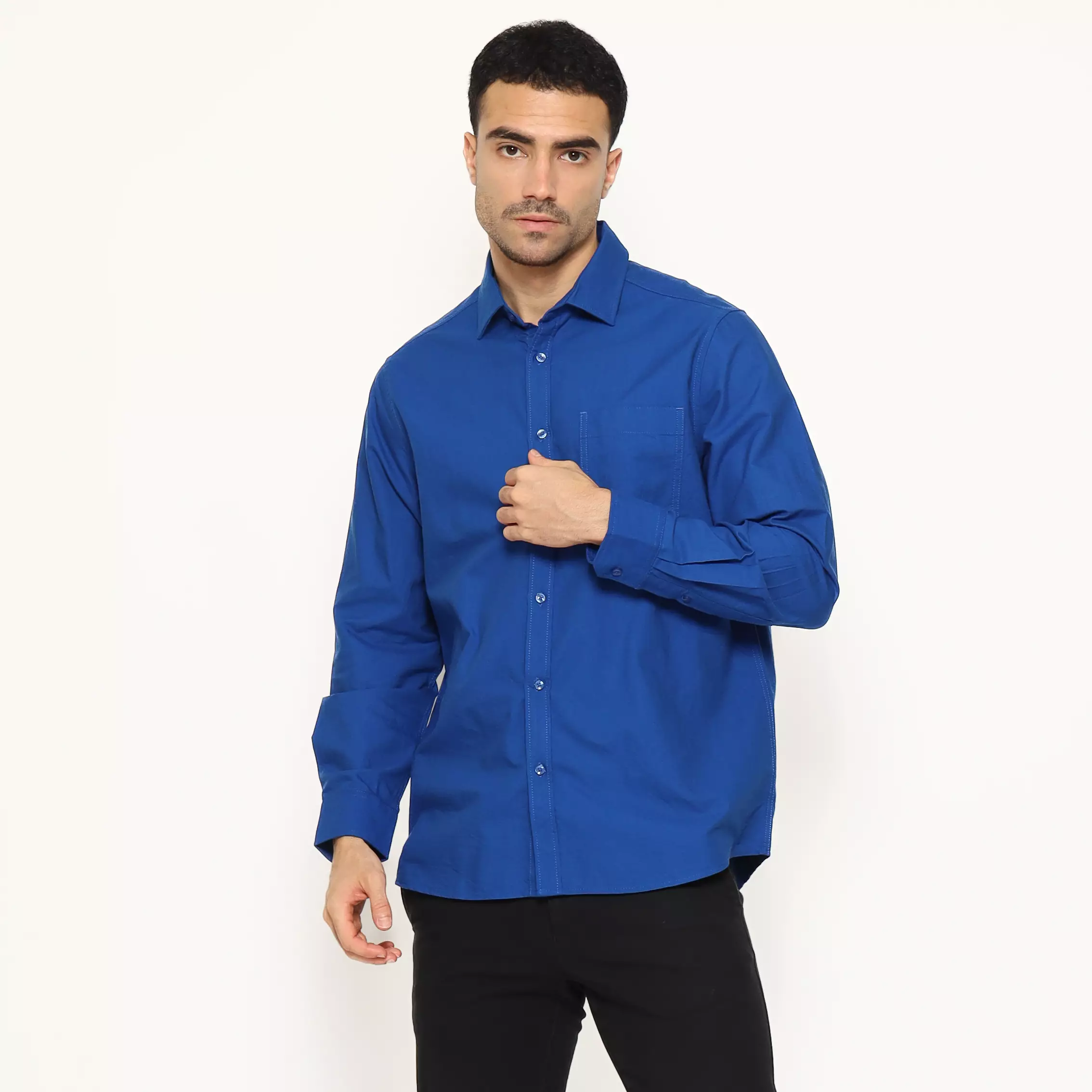 Jual Lawell Lawell Kemeja Lengan Panjang Pria KING Regular Fit Cotton ...
