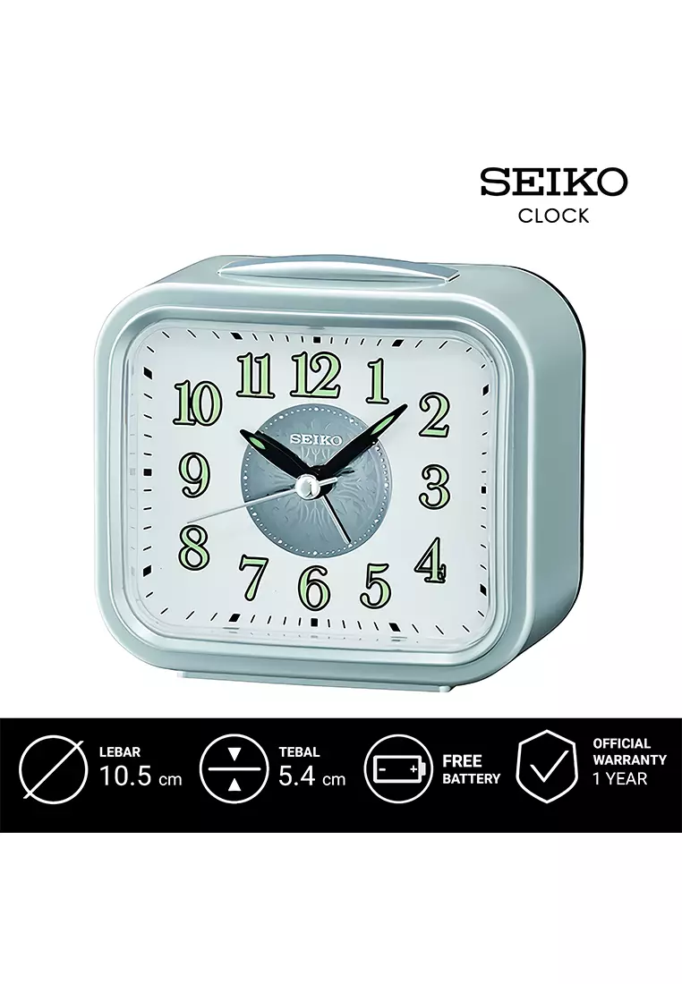 Jual Seiko Seiko Bedside Bell Alarm Clock Sweep Second Hand - Silver ...