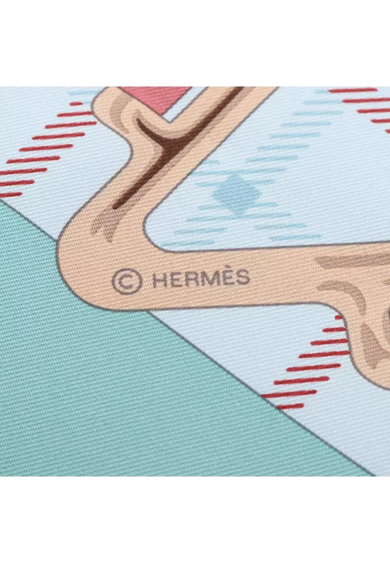 Buy Hermes Pre-Loved Hermès carres 90 Tatersale scarf silk Light blue ...