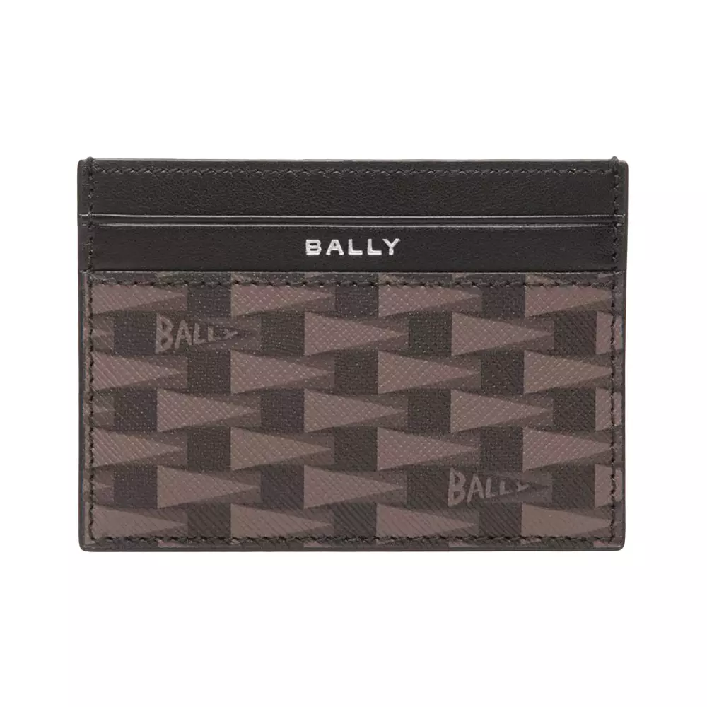 Jual BALLY Bally Pennant Card Holder Desert Monogram Black Original ...