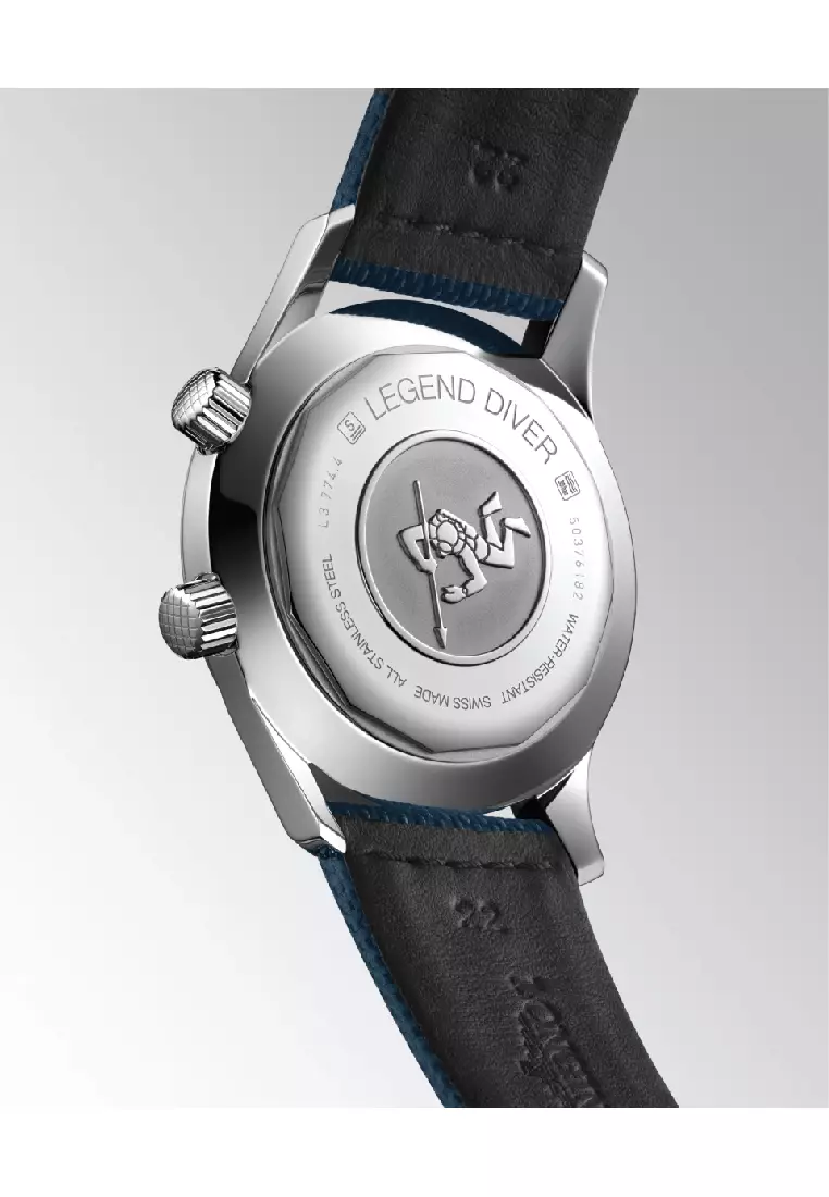 Buy Longines Longines Legend Diver Automatic Leather Strap Watch ...