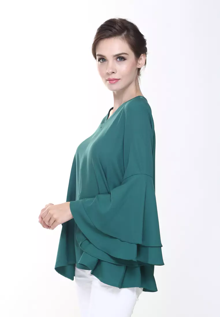 Buy Rina Nichie Basic Rena Top in Emerald Green Online | ZALORA Malaysia