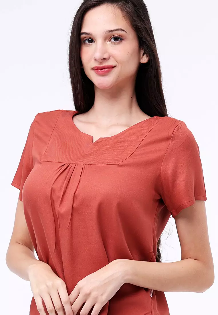 Buy Redgirl Short Sleeves Roundneck Blouse 2024 Online Zalora Philippines