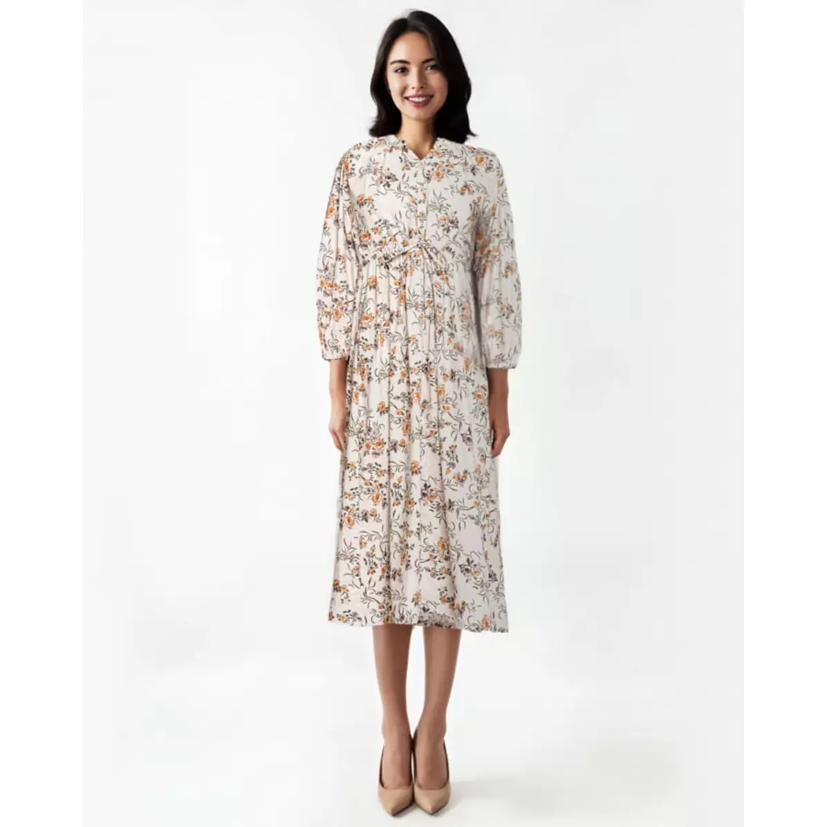 Jual PURICIA Puricia Dress Muslim Wanita Gamis Lebaran Alika Cream ...