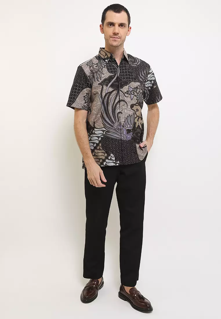 Jual Rianty Batik Hem Kemeja Lengan Pendek Pria Furing Mahalino Katun ...