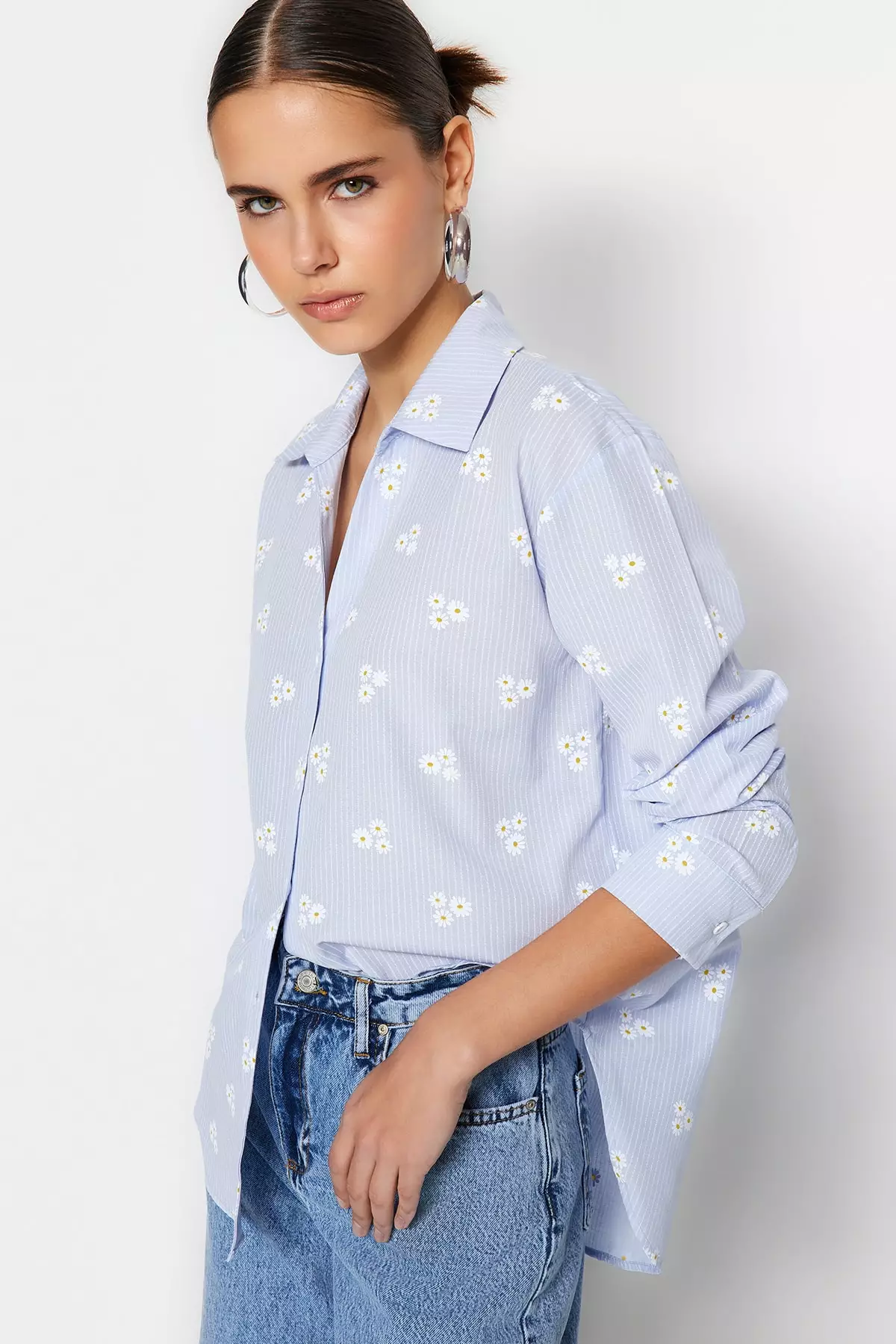 Buy Trendyol Floral Striped Shirt 2026 Online | ZALORA