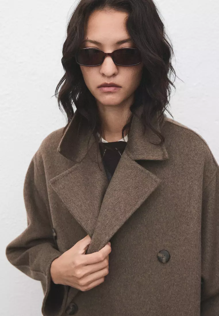 Jual Mango Handmade Oversized Wool Coat Original 2025 | ZALORA Indonesia