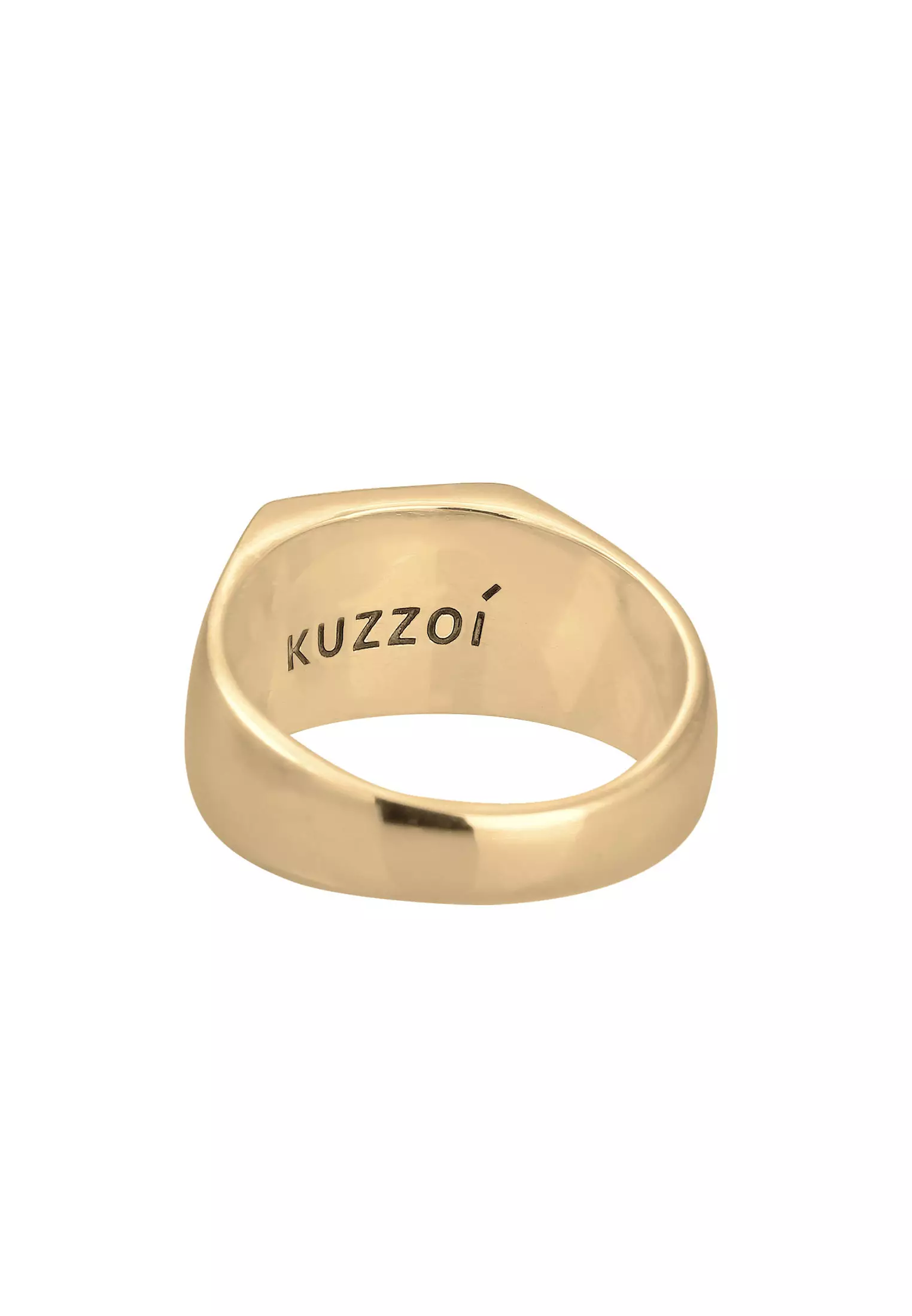 Buy Kuzzoi Men's Silver Logo Signet Ring – Gold-Plated 2026 Online | ZALORA