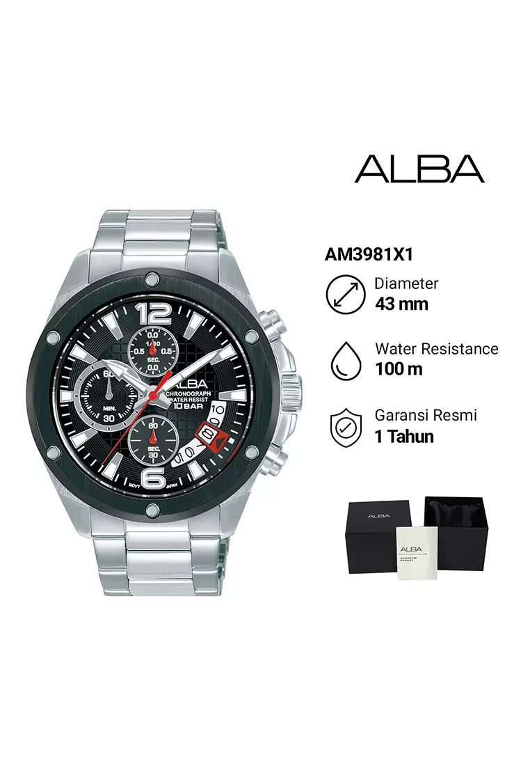 Jual Alba Alba Chronograph - Jam Tangan Analog Pria - Black Dial - All ...
