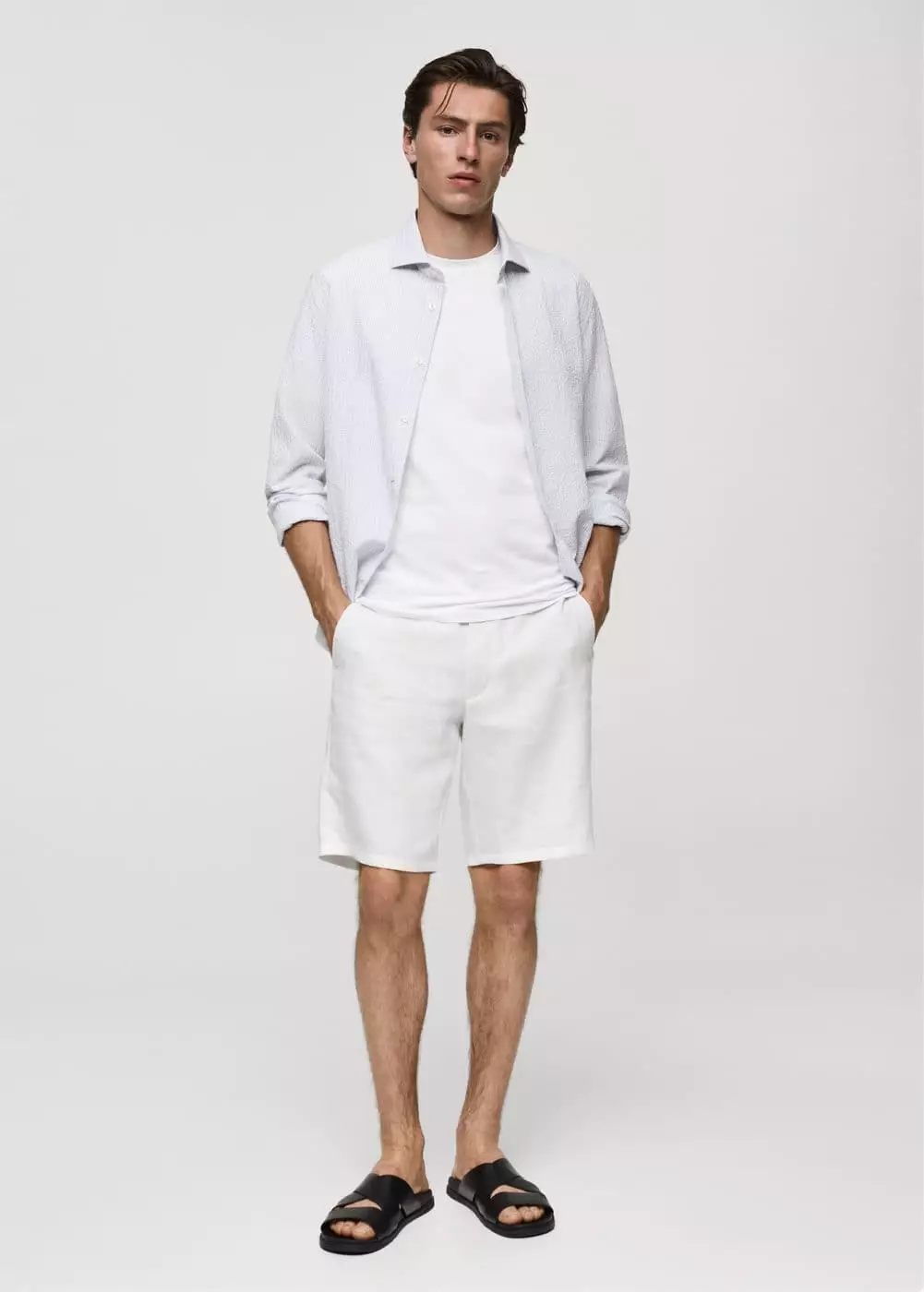 Jual Mango Kemeja katun seersucker garis-garis regular-fit Original ...