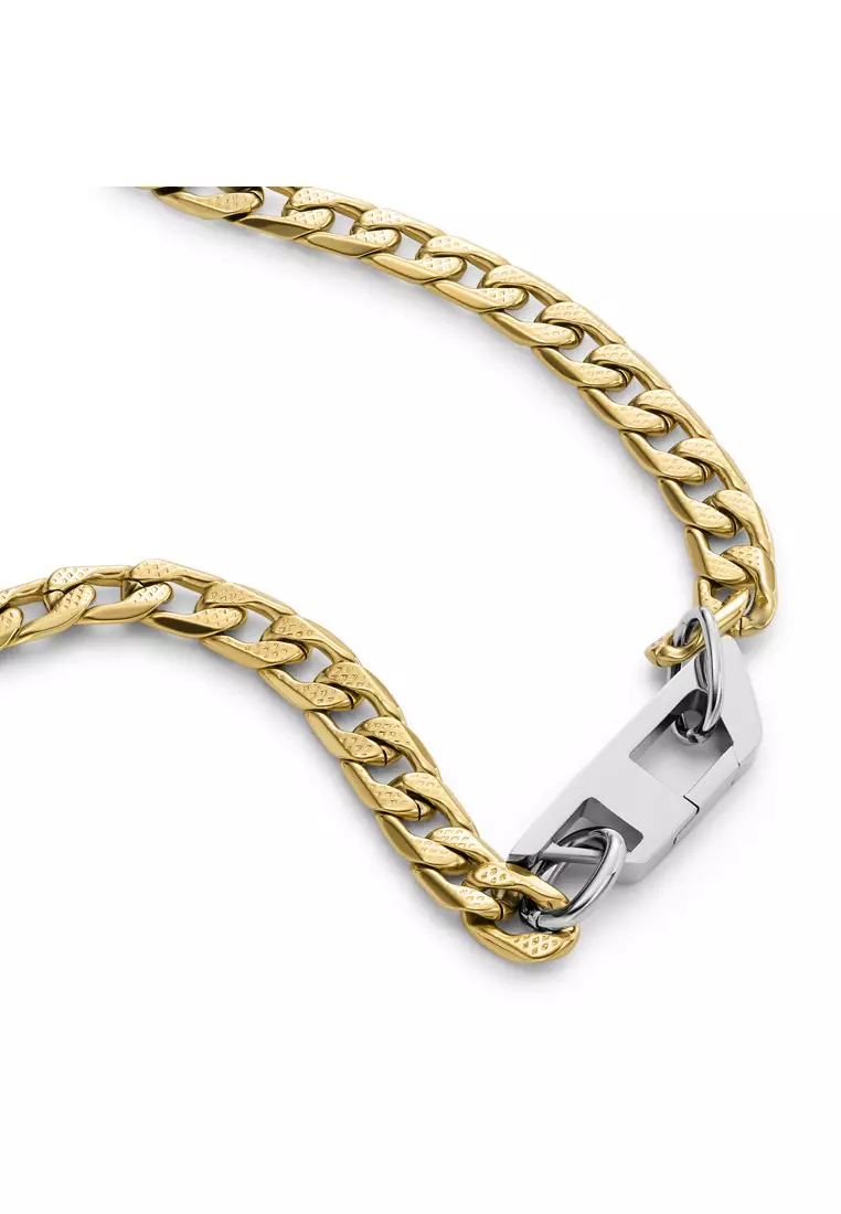 Diesel Diesel D Logo Two-Tone Stainless Steel Chain Necklace DX1438931 ...
