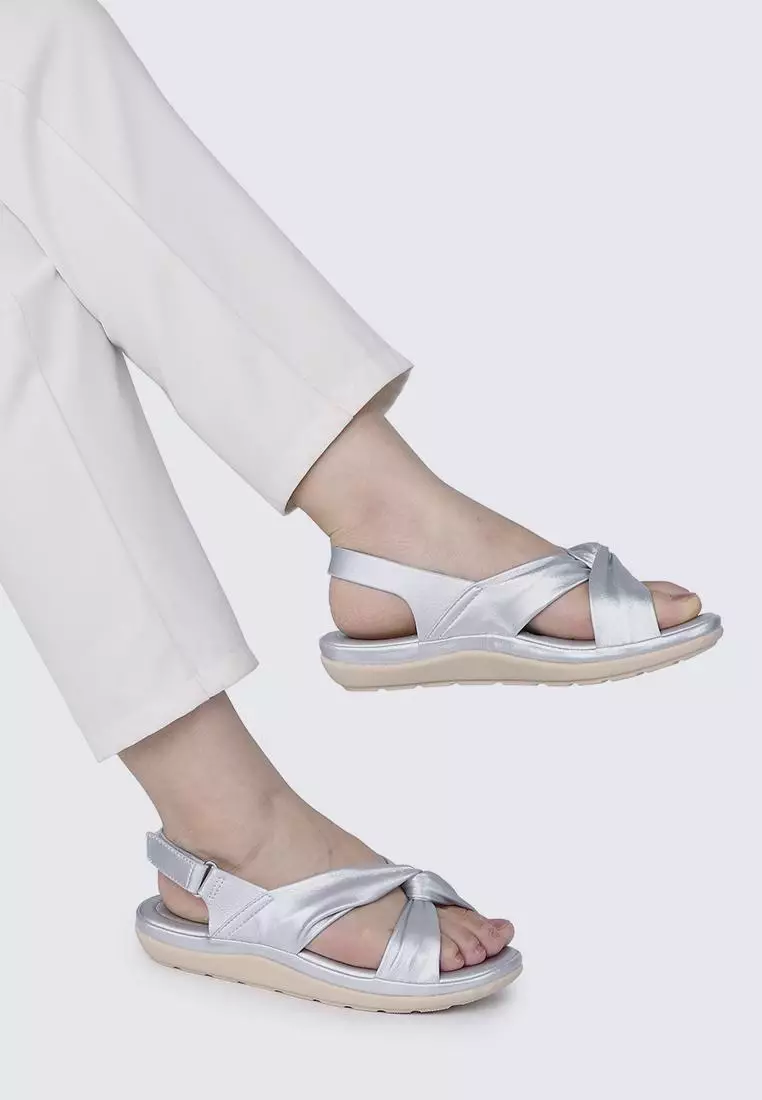 Buy My Ballerine Easy Step Comfy Sandals In Silver Online | ZALORA Malaysia