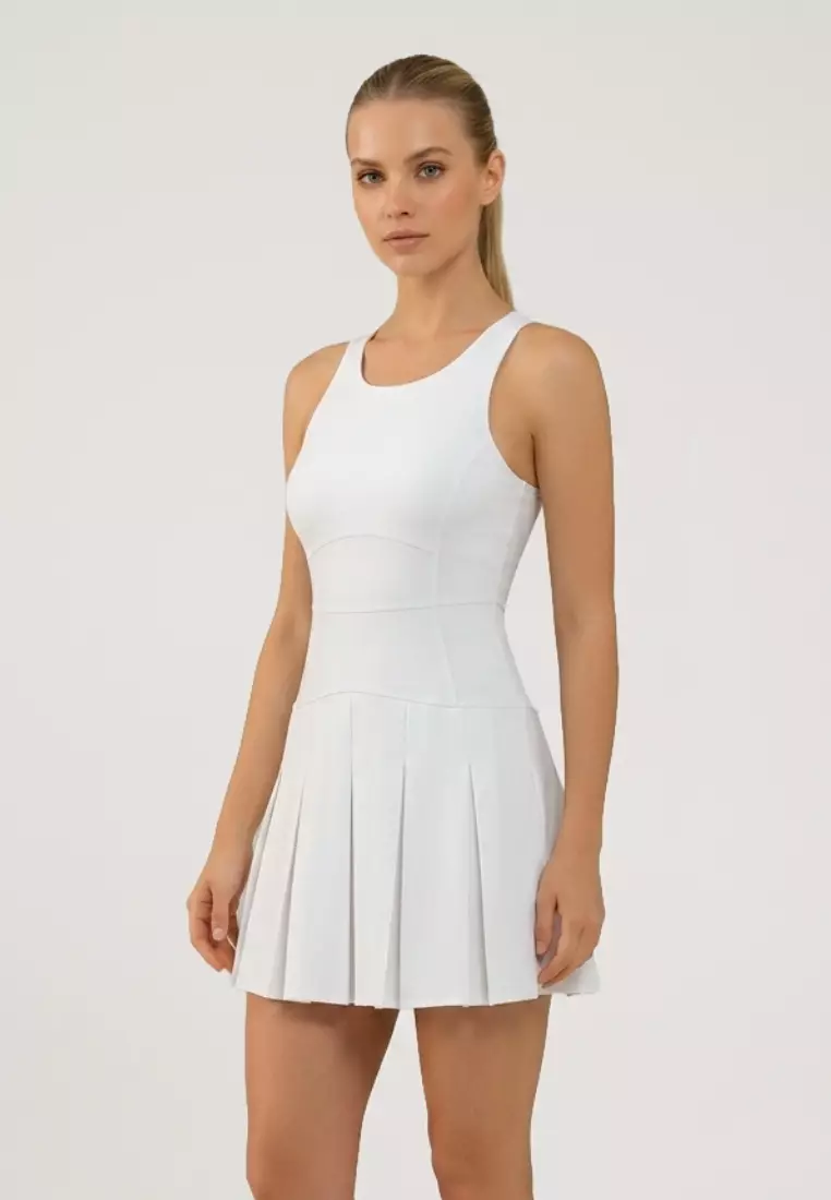 Buy Sunseeker White Square Back Pleated Dress with Shorts Set 2026 ...