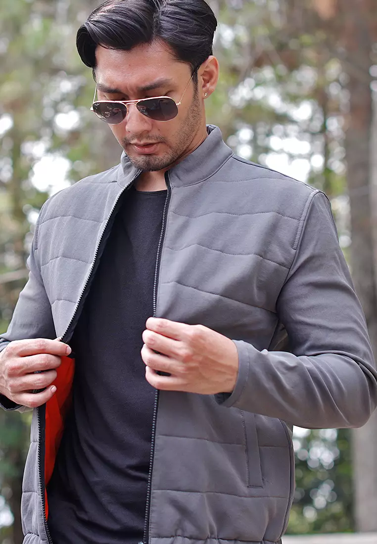 Jual Oxcon Oxcon Light Padded Jacket 2way Nylon stretch Dark Grey ...