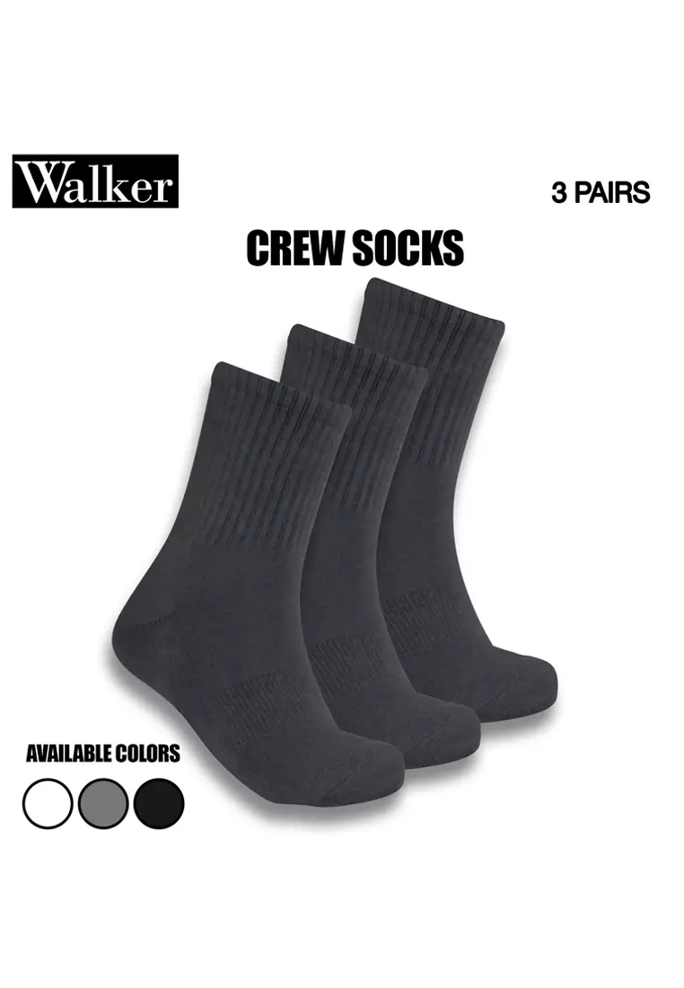 Buy Walker Underwear Walker Organic Cotton Crew Socks Antimicrobial Hypoallergenic Sweat ...