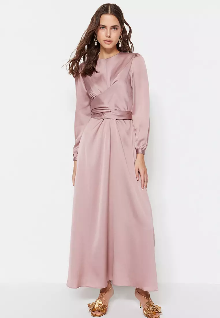Jual Trendyol Modest Maxi Wrap Dress Original 2024 | ZALORA Indonesia