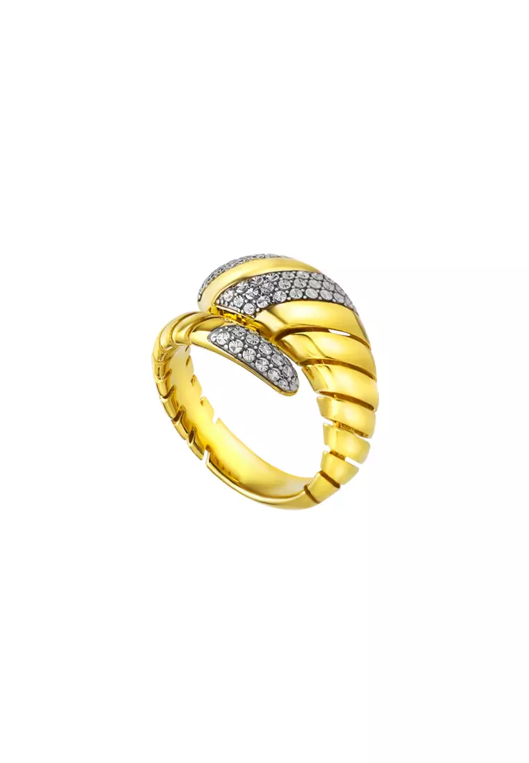 Buy TOMEI TOMEI Diamond Cut Collection Elite Fasten Ring, Yellow Gold ...