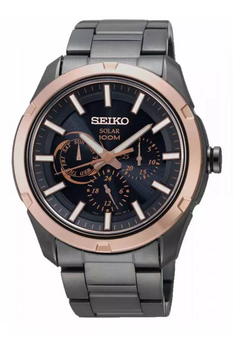 Jual Seiko Jam Tangan Pria Seiko Solar SNE262P1 Black Dial Black ...