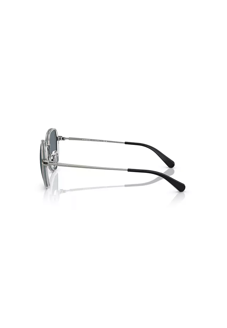 Buy Coach Men's Irregular Frame Grey Metal Clip on Sunglasses - HC7179 ...