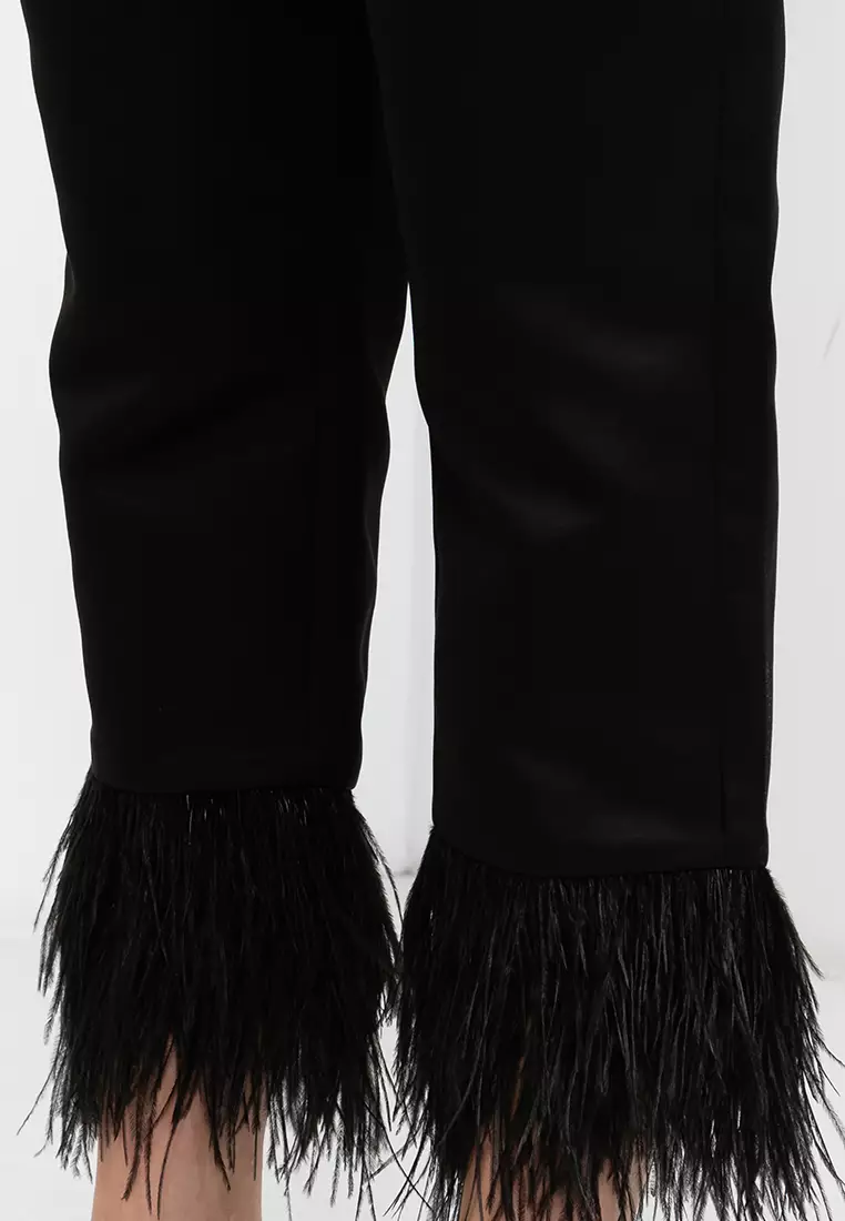 Buy kate spade new york Satin Feather Trim Pants (cv) 2025 Online | ZALORA