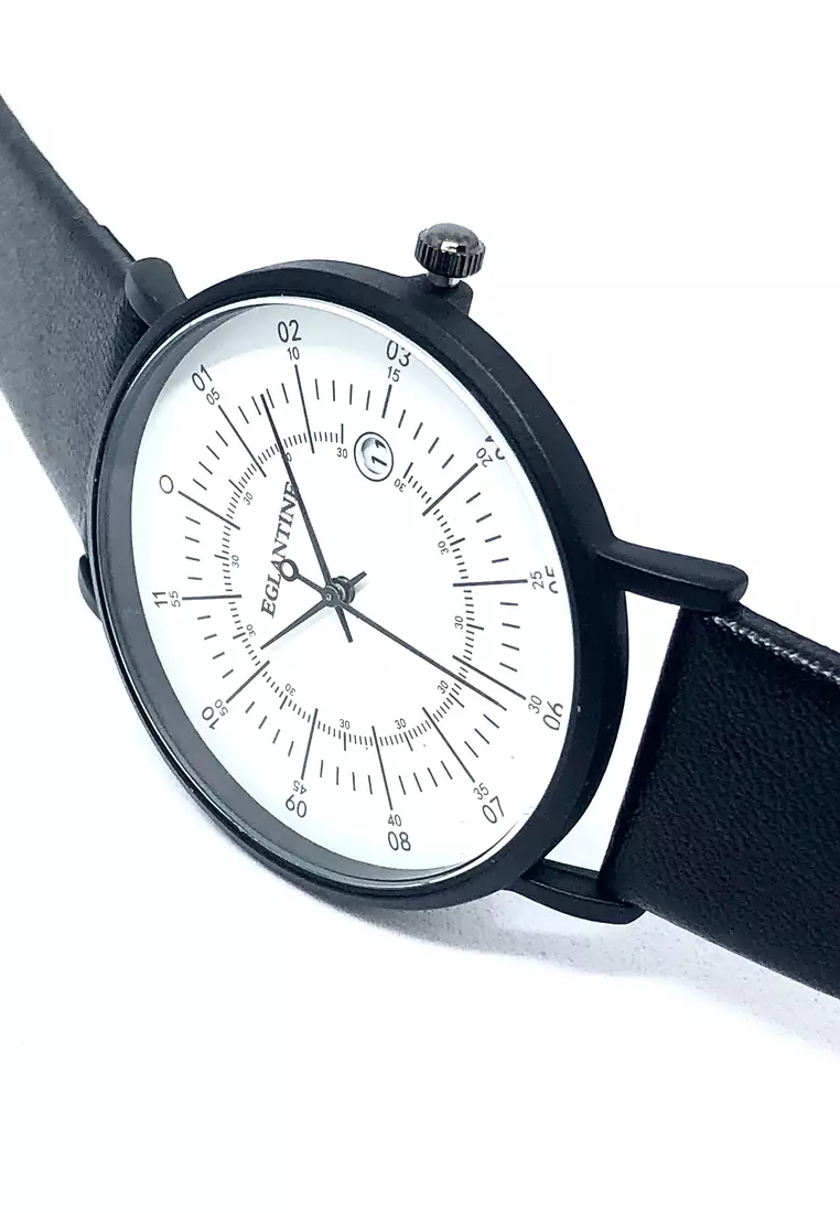 Buy EGLANTINE Paname 42mm Unisex IP Black Alloy case Quartz Watch ...