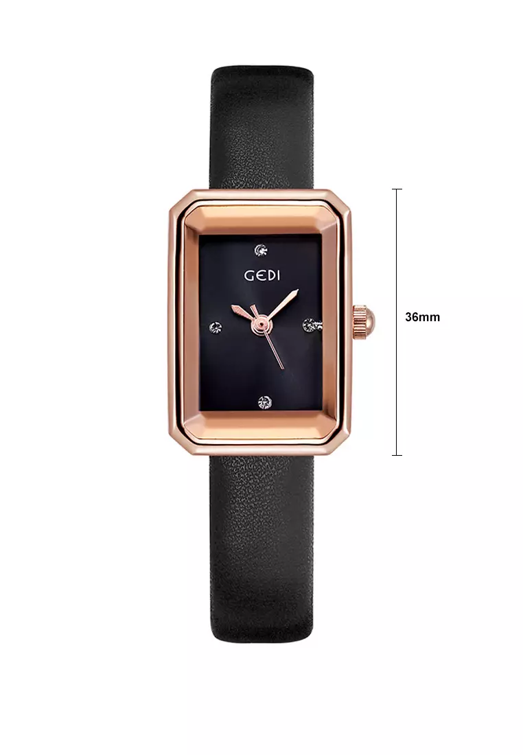 Buy GEDI GEDI Fashion Simple Plated Rose Gold Geometric Quartz Watch ...
