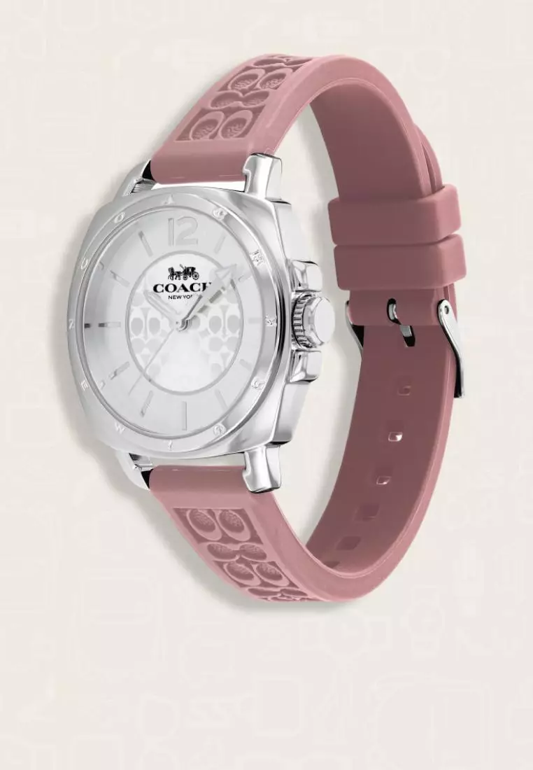 Jual Coach Jam Tangan Wanita Coach Boyfriend Rubber Strap Pink Original ...