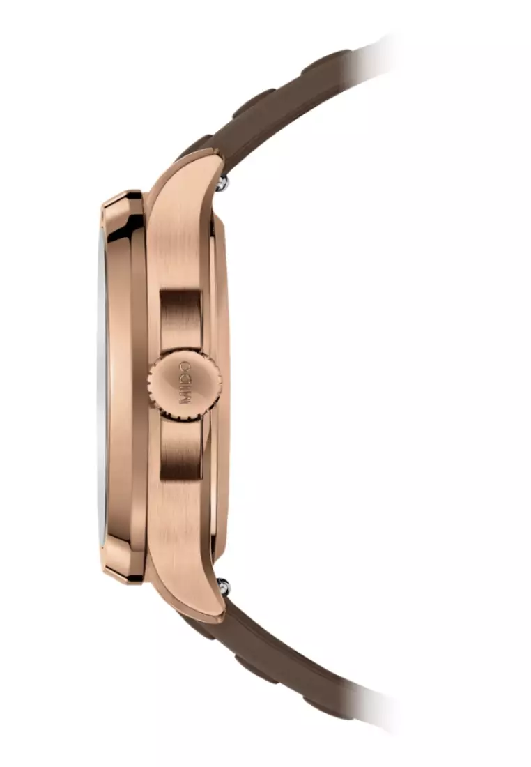 Buy Mido Mido Multifort TV Big Date Brown Dial Brown Rubber Band ...