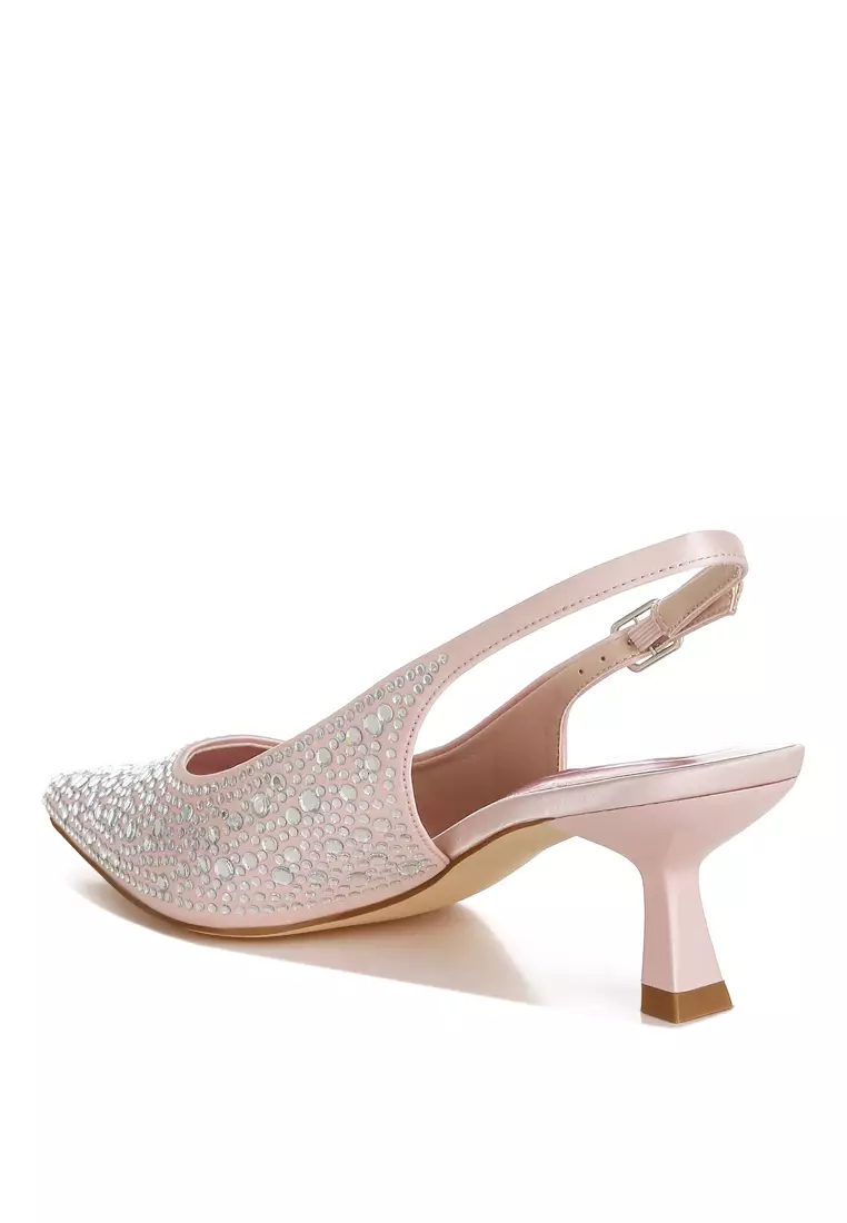 Buy London Rag Pointed Toe Rhinestone Slingbacks in Pink 2025 Online ...